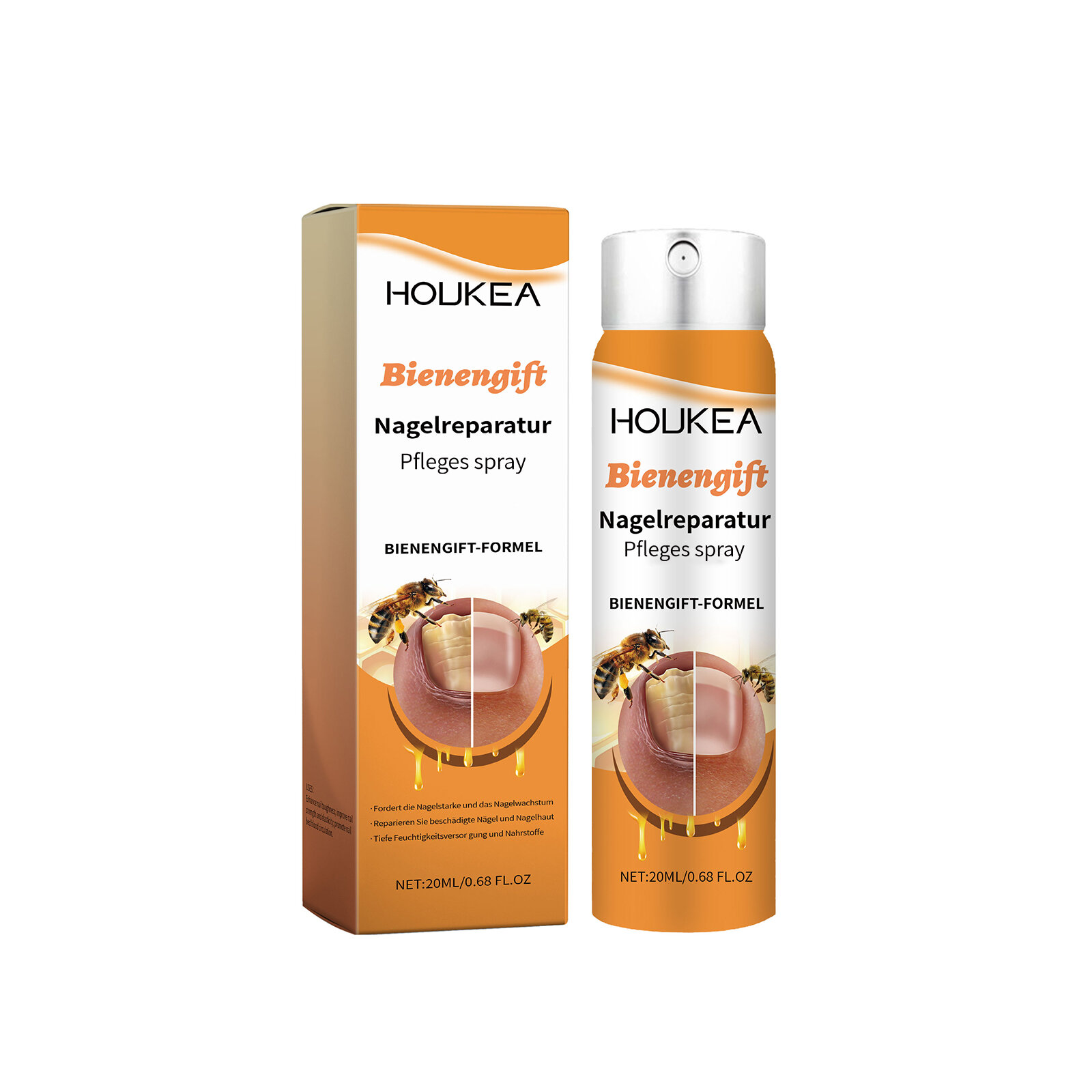 Спрей для ухода за ногтями с пчелиным ядом, ежедневное очищение ногтей, натуральный блеск, мягкий питательный спрей