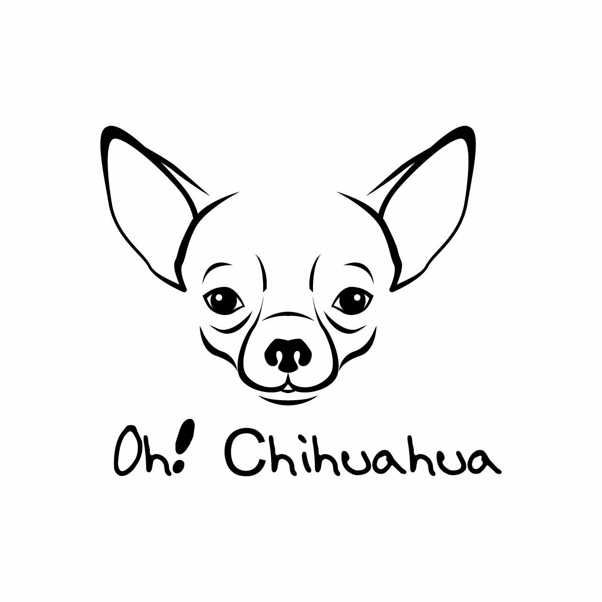 Наклейка "Чихуахуа" черная 12х12 см
