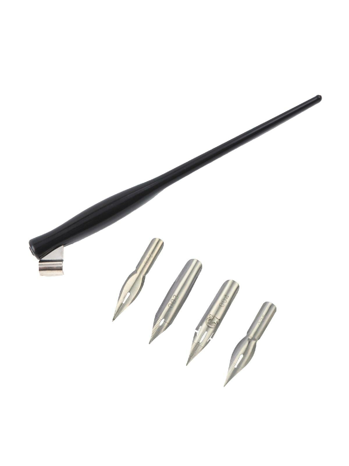 Держатель пера с наклонным погружением с 4 сменными наконечниками для письма