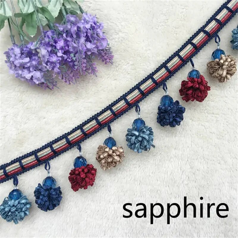 Полиэстер бахрома для декора 7см Темно-синий, G, 3M