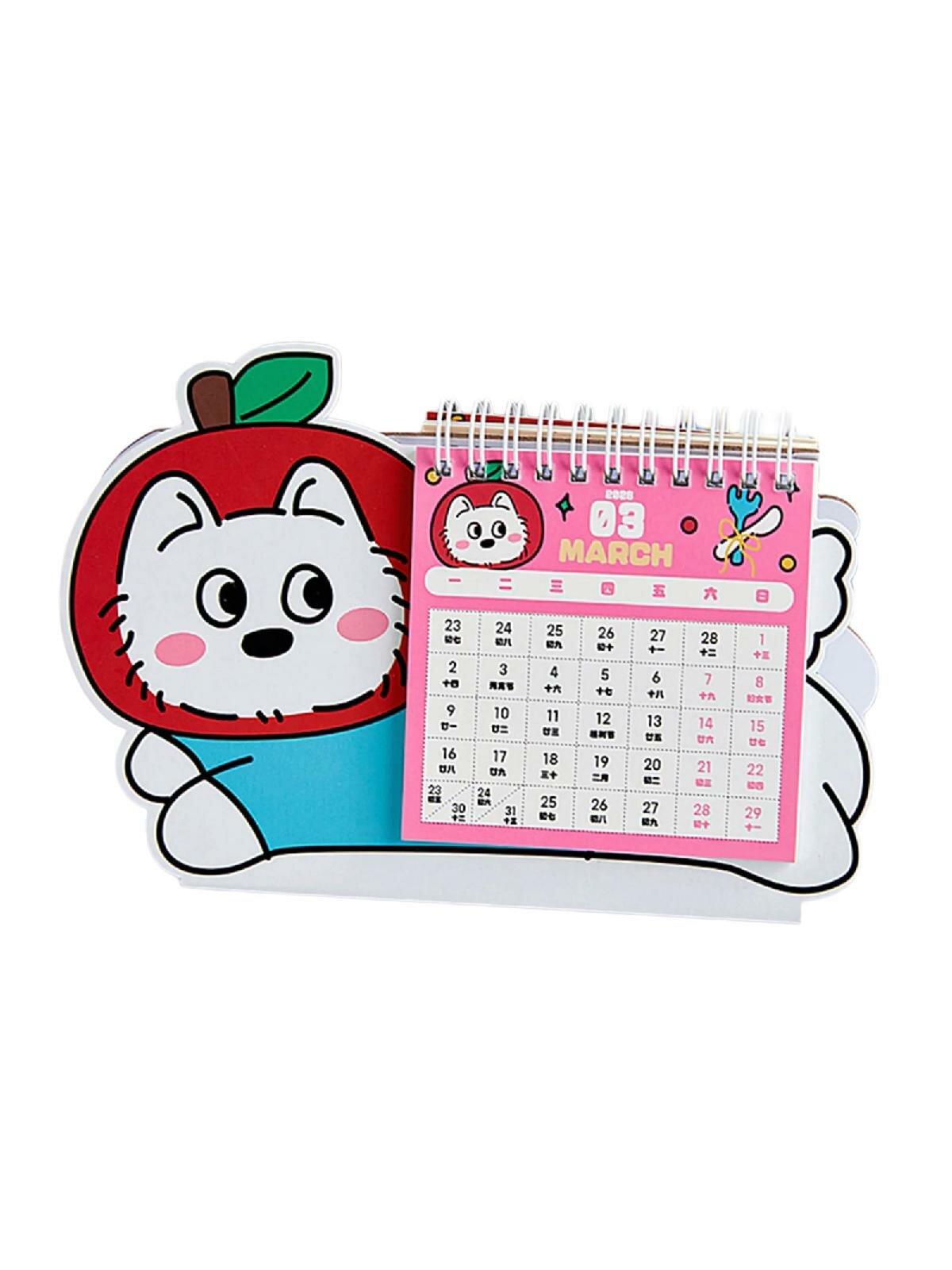 2026 Настольный календарь Ежемесячный календарь Lucky Dog Standing Flip Calendar