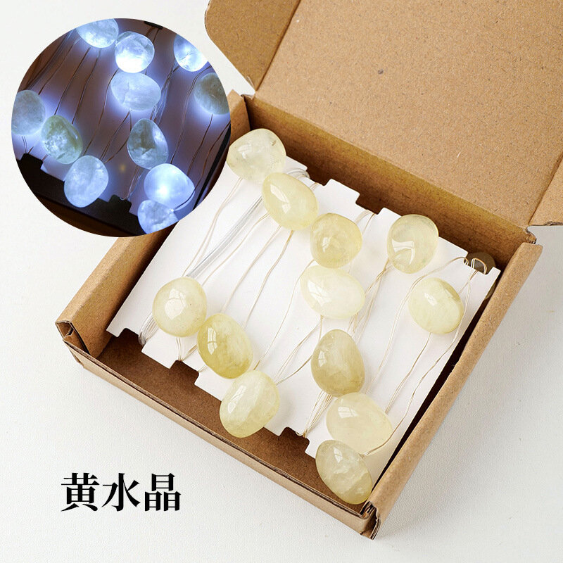 Натуральный розово-белый аметист, сырой камень, атмосферная лампа, длинная полоса, цветная лампа, гирлянда, рождественское украшение, ночник, праздничный подарок