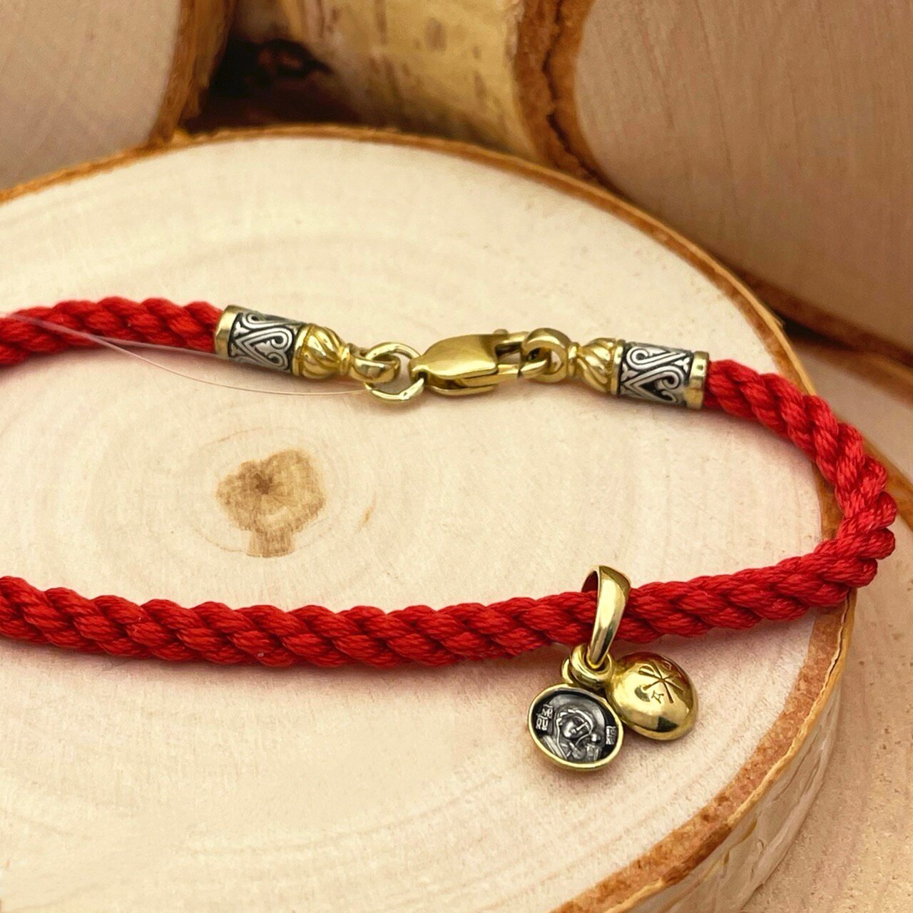 Браслет-нить, серебро, 925 проба, чернение, золочение, оксидирование