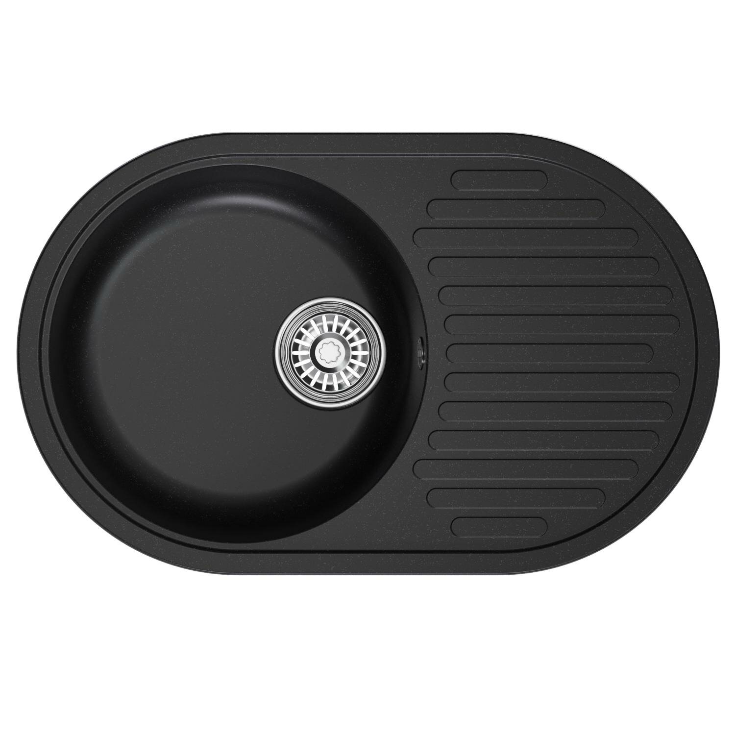 Кухонная мойка Mixline Комфорт ML-GM16 73 551934 цвет Ультрачерный Овальная