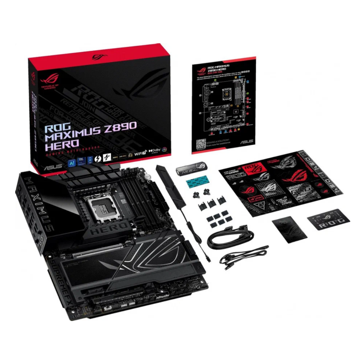 Материнская плата Asus ROG MAXIMUS Z890 HERO, черный, для процессоров Intel Core Ultra 200-й серии с сокетом LGA 1851