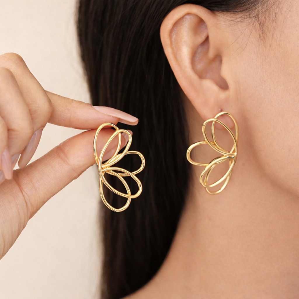 Серьги пусеты, с подвесками