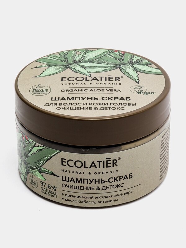 Шампунь-скраб для волос и кожи головы Очищение и Детокс Ecolatier Green 300 г