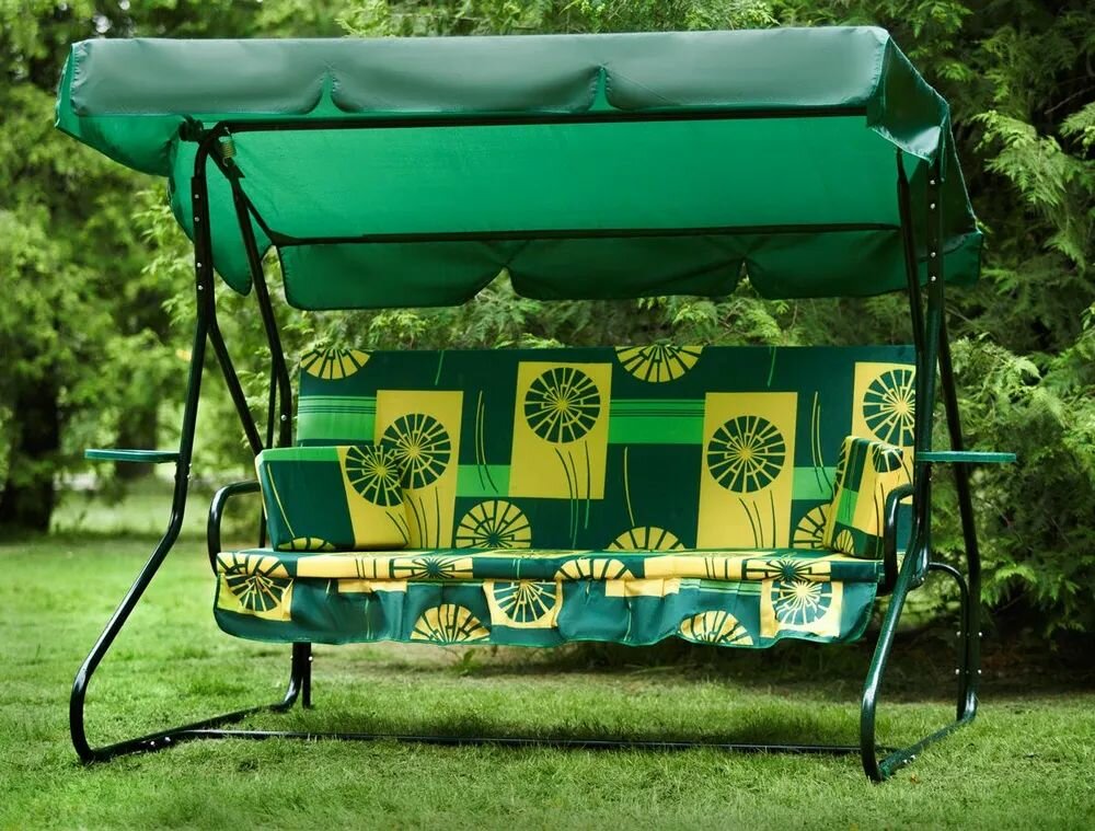 Садовые качели ольса ЛЮКС-2 с588 , 3-х местные, с тентом, 211х154х160 см.