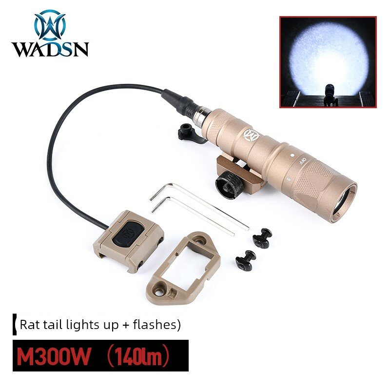 WADSN тактический фонарик M300W песочный цвет с гравировкой WADSN светодиодный яркий свет модульная кнопка хвостовой