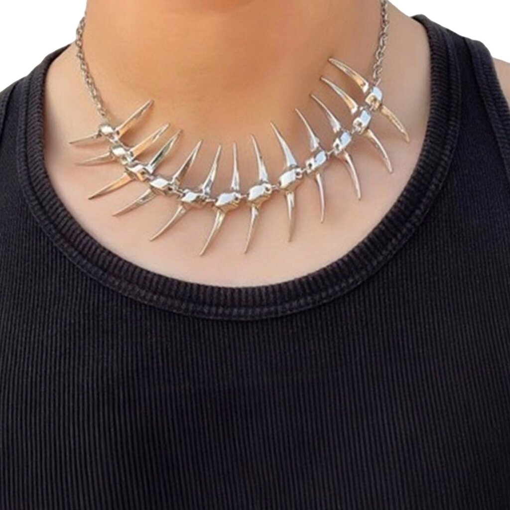 Ожерелье Из Рыбьей Кости Из Серебряного Шипастого Рога-Thorn Necklace