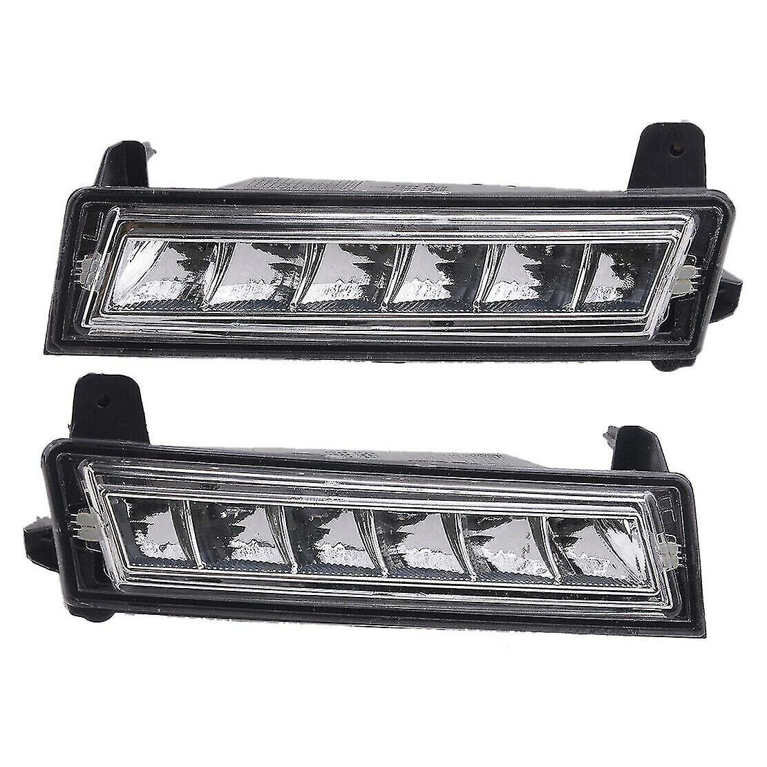 Фаркопные дневные светодиодные фары передние левая и правая для Mercedes W164, X164, X204 ML GL GLK Class 2008-2013, цвет прозрачный+черный, материал ABS, номера деталей A1649060151, A1649060251, 2 штуки с лампами