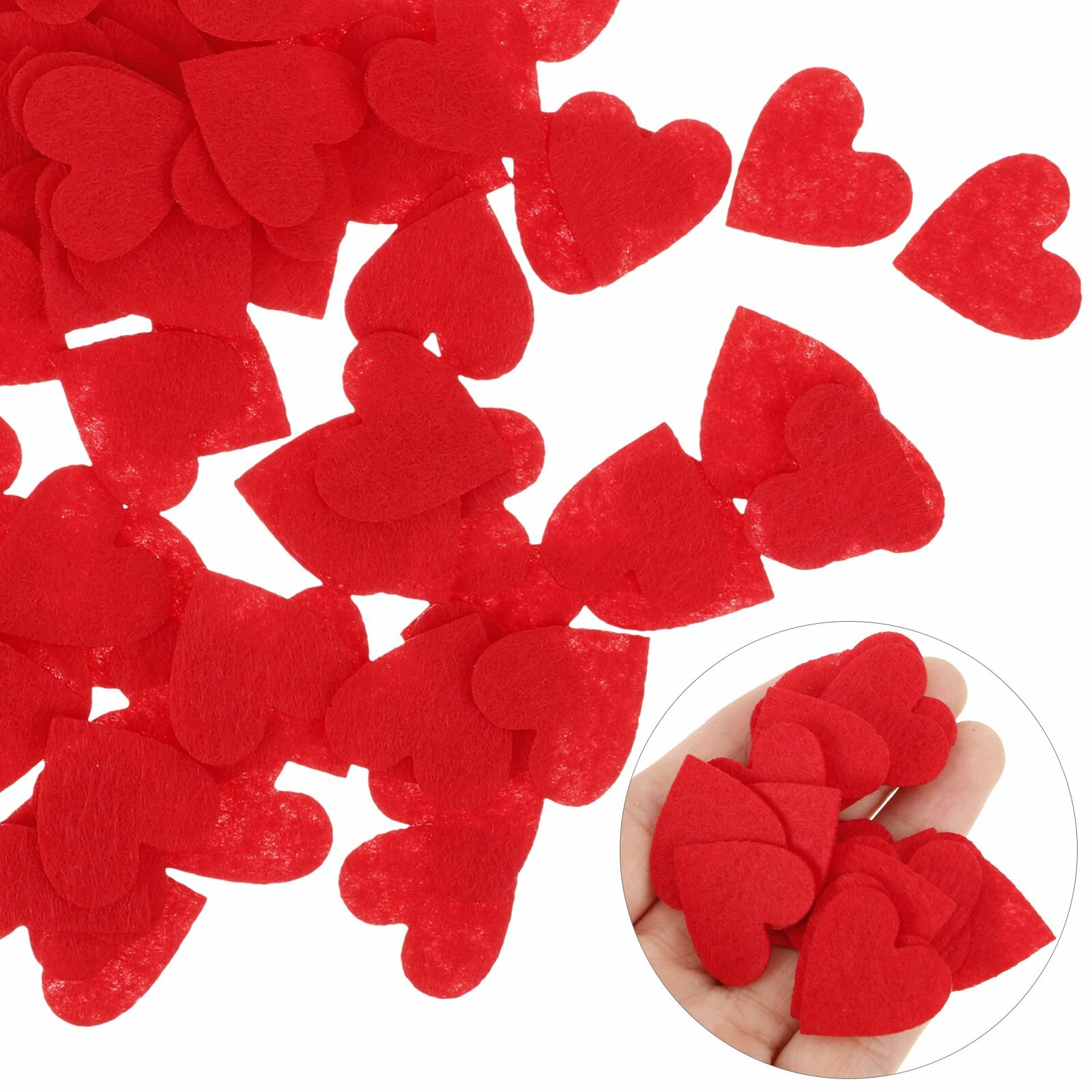 Фетровые Патчи Сердечки, Для Diy Проектов, Красного Цвета, 200 Шт