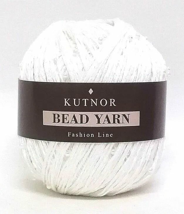 Пряжа Kutnor Bead Yarn 02 (4 мотка по 50г/190м) белый