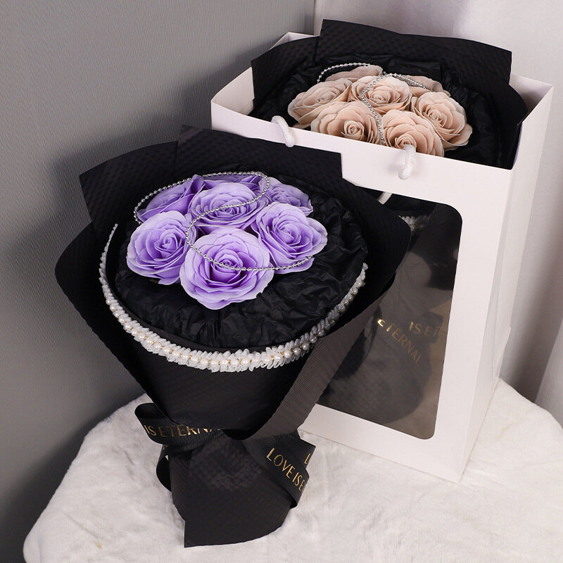 2026 День учителя День святого Валентина Букет вечных роз Искусственный цветок Готовый мыльный цветок Подарок на фестиваль Циси Подарок для киоска