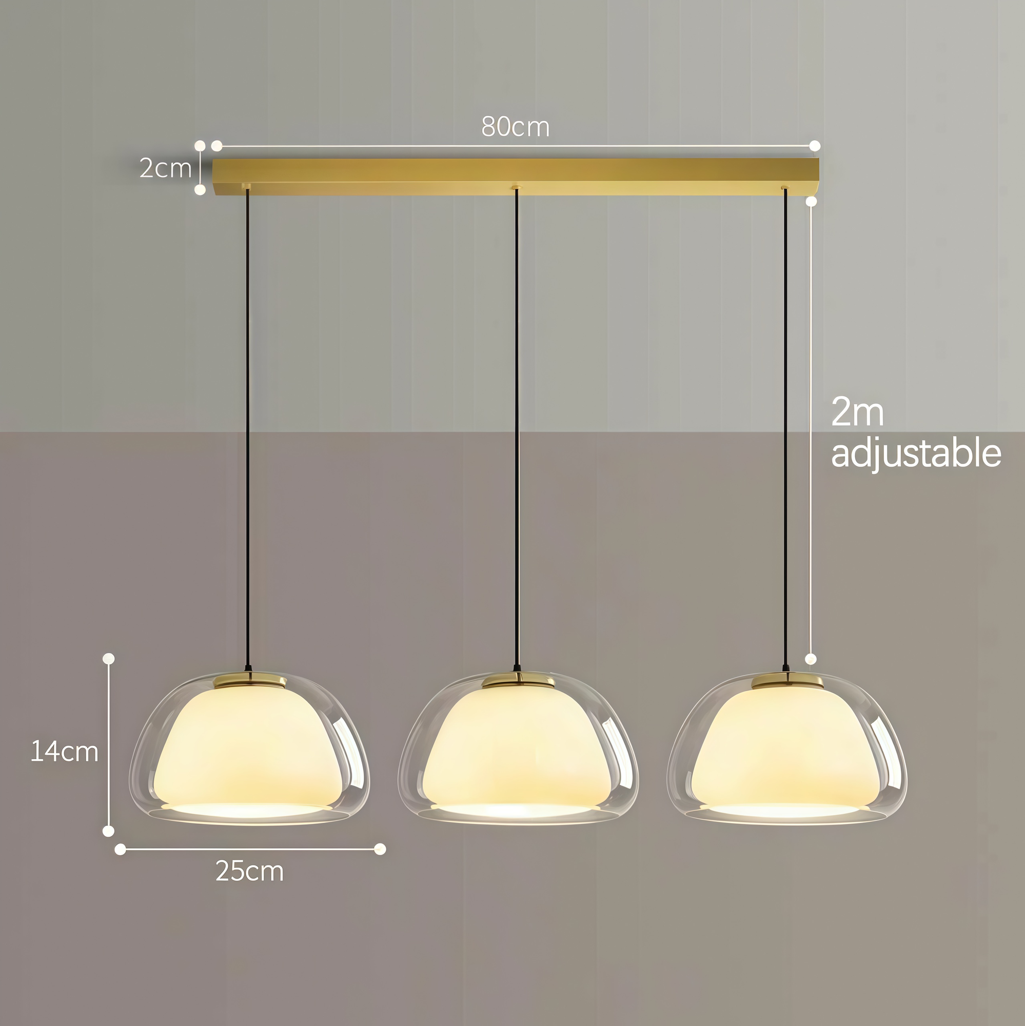 Люстра Clear Lighting "New York Times", светодиодная, стекло, Золотой, 220В,3 головы