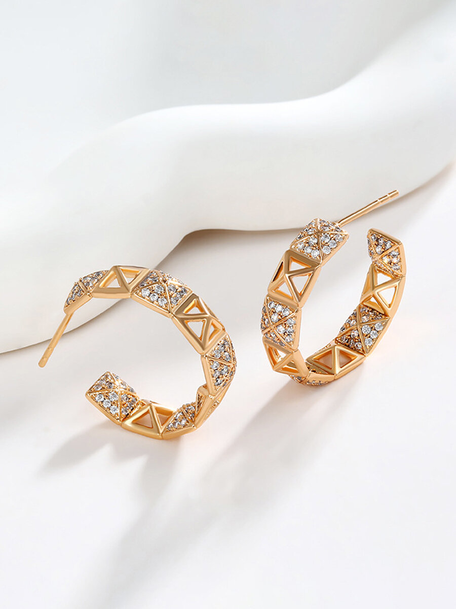 Серьги конго, фианит