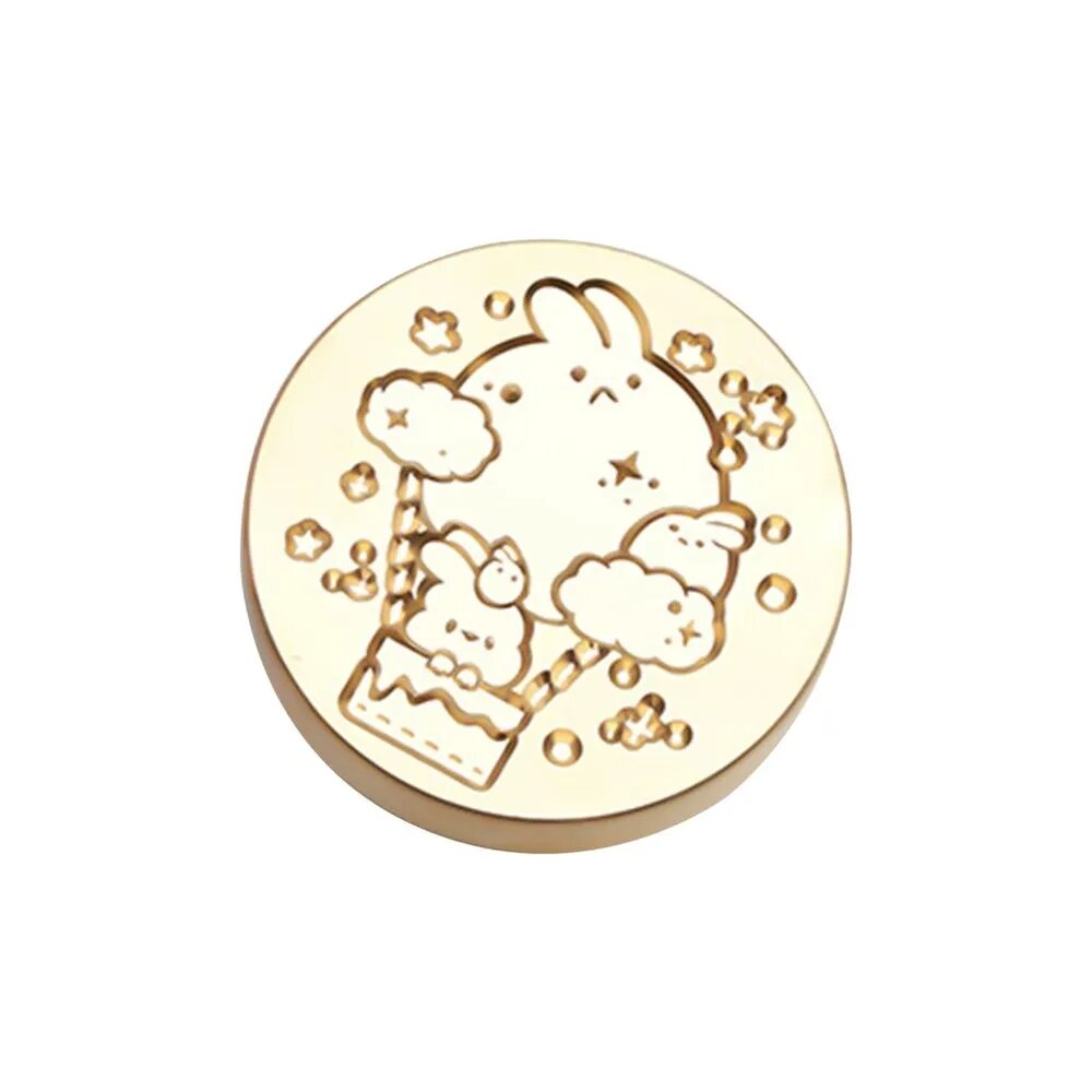 Штамп декоративный, Милые персонажи серии пластилиновых печатей - Воздушный шар Милый Заяц, 1 шт