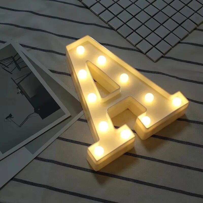 LED-ночник буквы пластик теплый белый