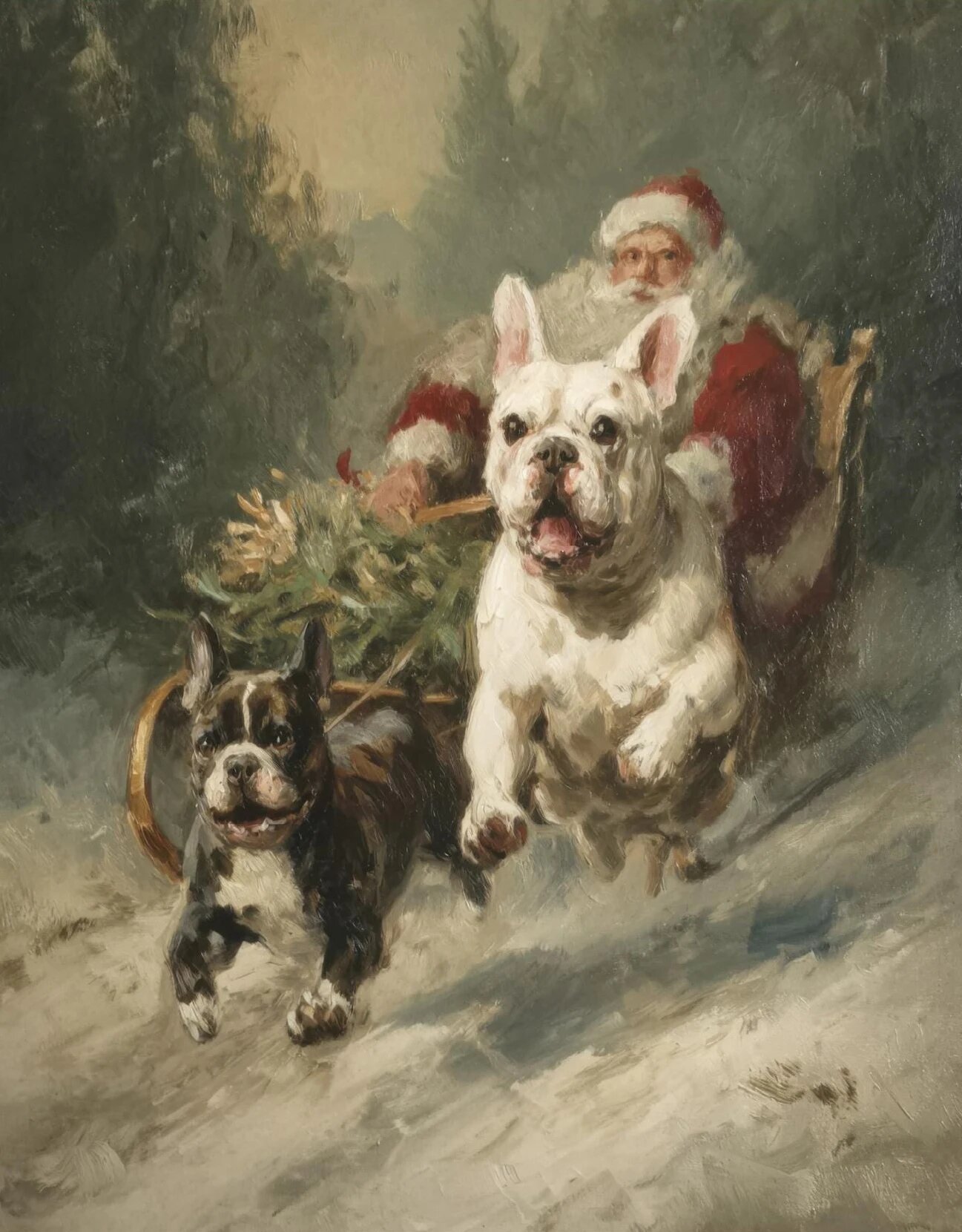 Холст "Зимний город", 30x42 см, цвет 16, без рамы
