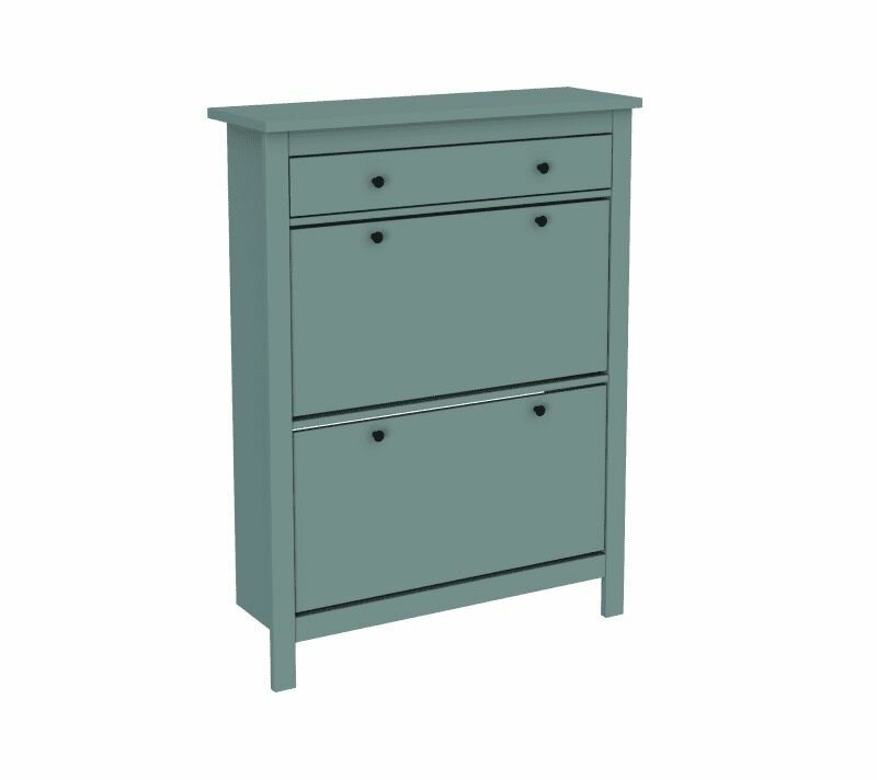 Тумба для обуви ГуД Лакк Сага, МДФ, бирюзовая, откидные полки