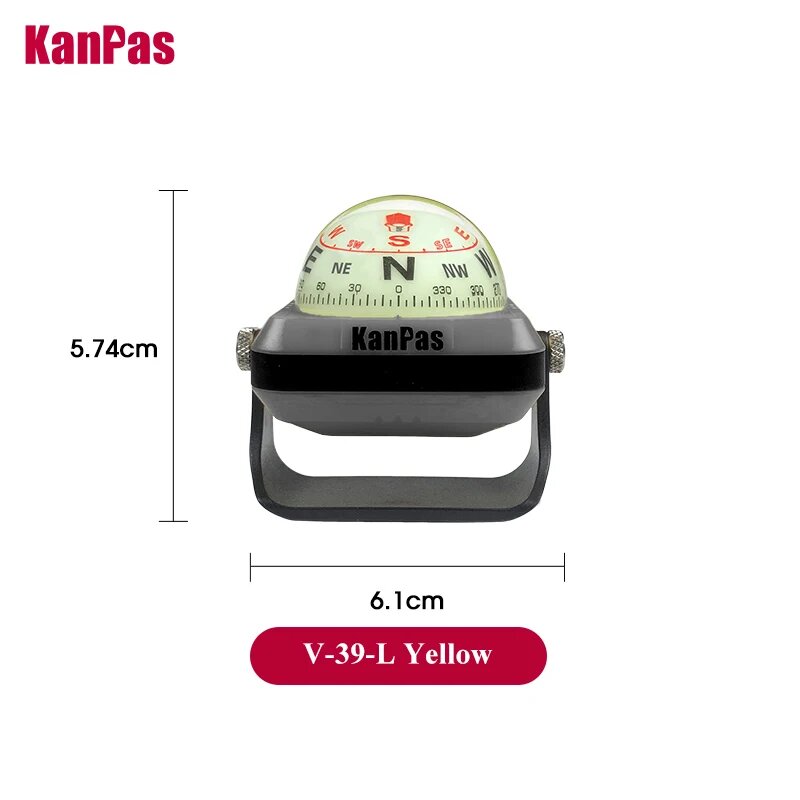 Компас KanPas для приборной панели автомобиля/автомобильный компас/инновационные циферблаты/мощный светящийся компас-капсула/регулируемый держатель компаса V-39-L Grey