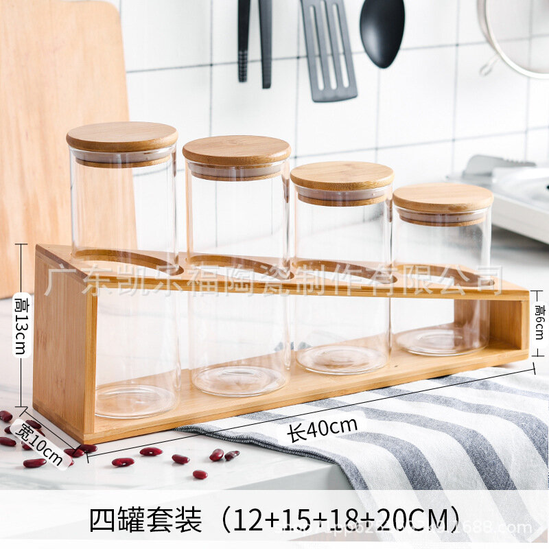 Высококачественная прозрачная стеклянная банка с герметичной крышкой, пищевой контейнер для хранения, чайник для офиса, кухонный контейнер для зерен и сухофруктов