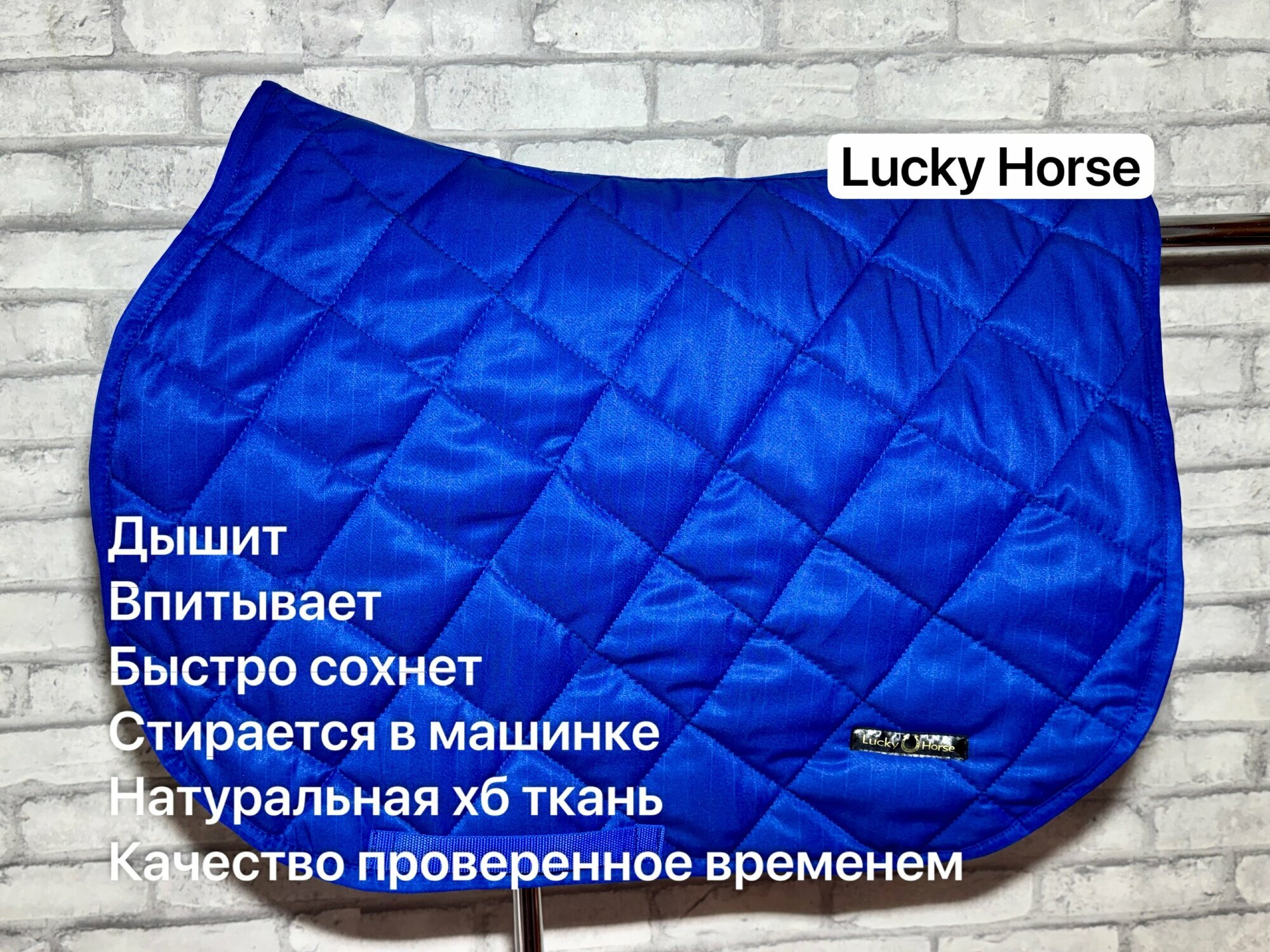 Вальтрап конкурный для лошади для конного спорта, верховой езды, для лошадей Lucky Horse эконом, синий