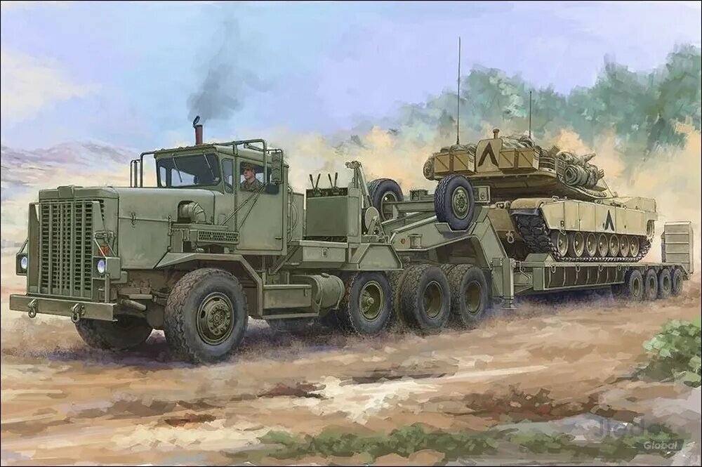 Hobby Boss 85524 1/35 Тяжелый тягач M911 с прицепом грузоподъемностью 64 тонны