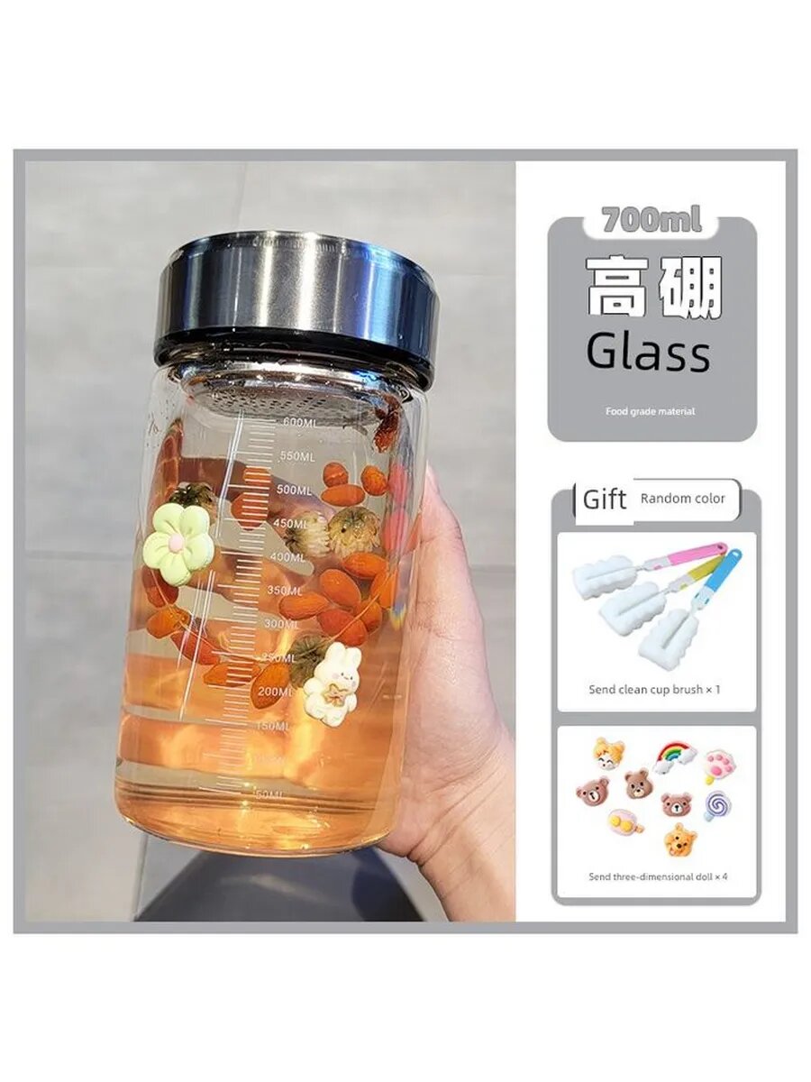 Чайная кружка 700мл с 3D куклой и щеткой для чашки