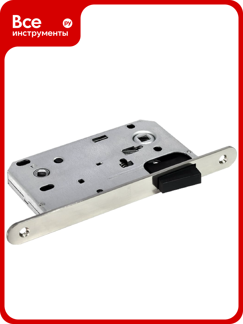 Магнитная сантехническая защелка MORELLI MM 2090 SN с гальваническим покрытием, белый никель, для межкомнатных дверей