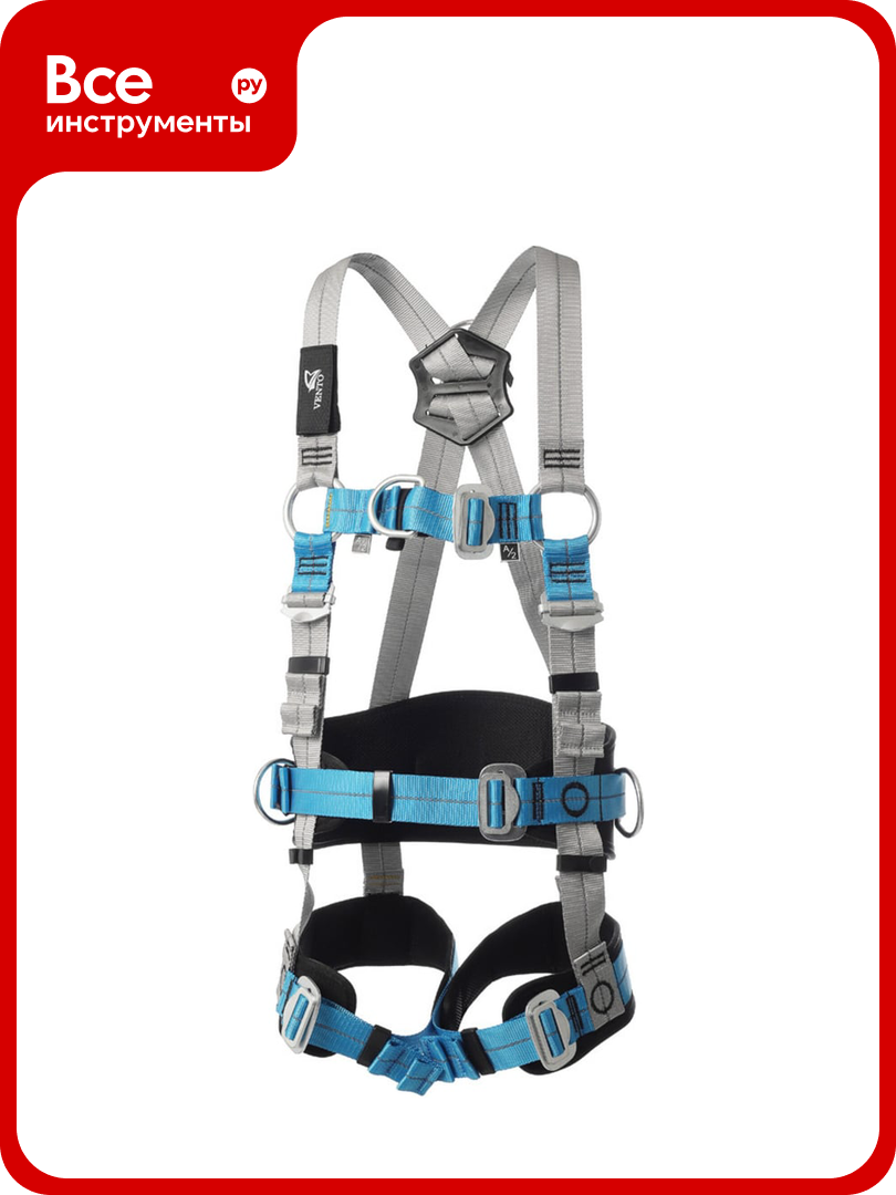 Привязь VENTO «Высота 038» размер один, привязь с полиэфирной лентой и стальным креплением, четырёхточечным фиксатором