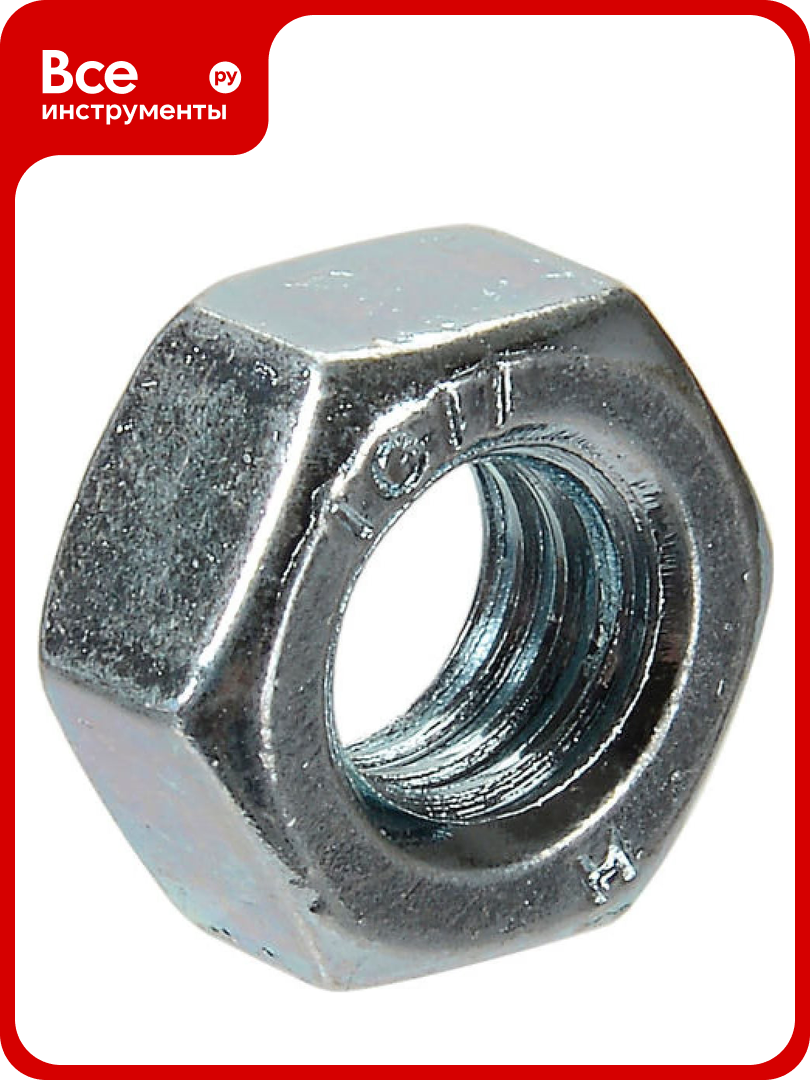 Гайка ОПМ ГОСТ 5915‑70 М30×2, оцинкованная стальная резьбовая деталь, тип DIN 934, правый винт, код УТ000147275