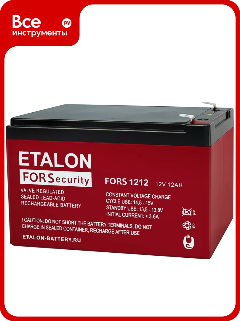 Аккумулятор премиум ETALON FORS 1212 (12 В, 12 Ач) Etalon Battery 00-00006433