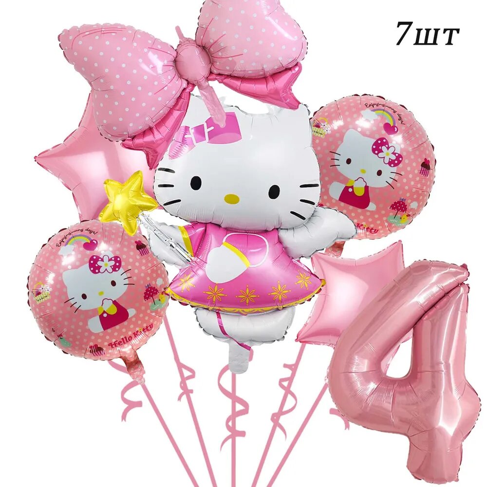 Воздушный шар из фольги hello kitty cat, 7шт