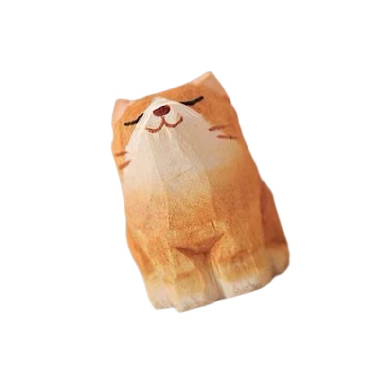 Деревянная Фигурка Кошки, Миниатюрная Резная Скульптура Котенка, Предметы Домашнего Декора и подарки