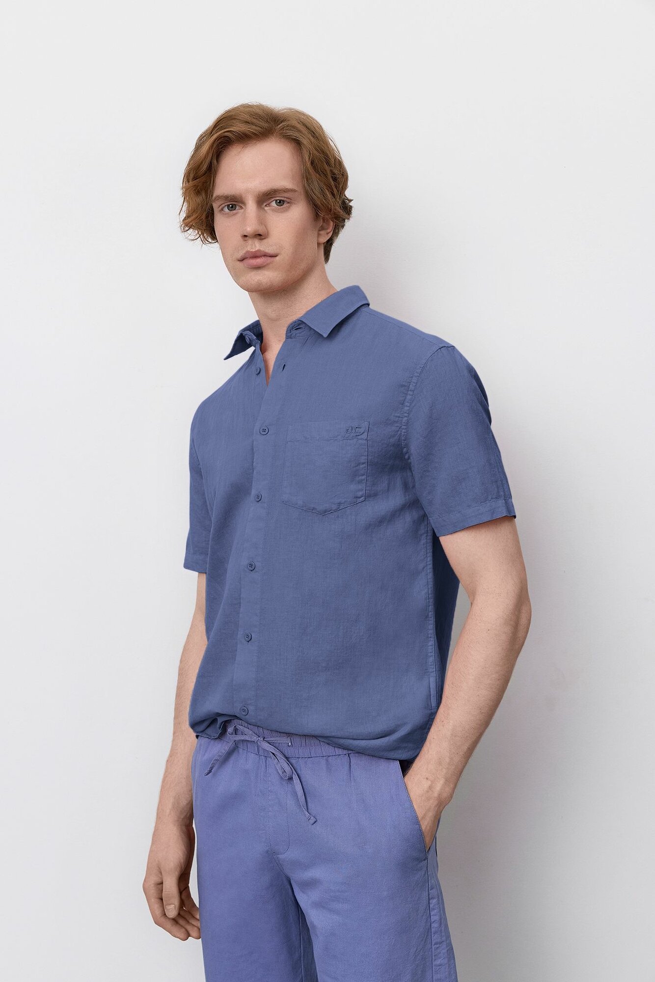 Рубашка JUST CLOTHES Весна-лето 2025, размер 48, синий (2) — фото 1