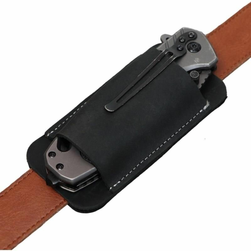Чехол для подвесного резака, Натуральная кожа черного цвета