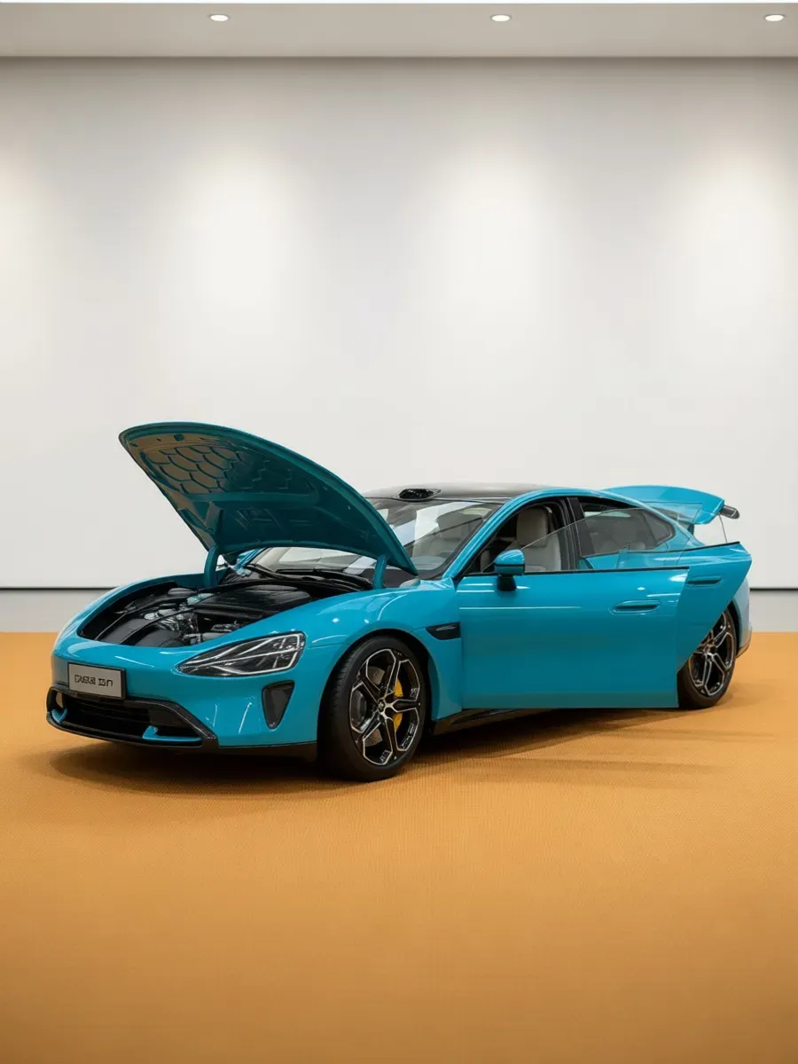 Модель автомобиля уменьшенная Xiaomi SU7 1/18 Die-cast Model Car Aqua Blue (BHR08KPGL)