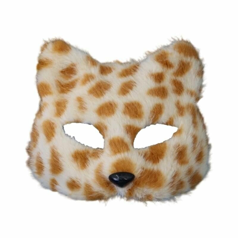 Маска из плюша волка, лисы, кота, Коричневый
