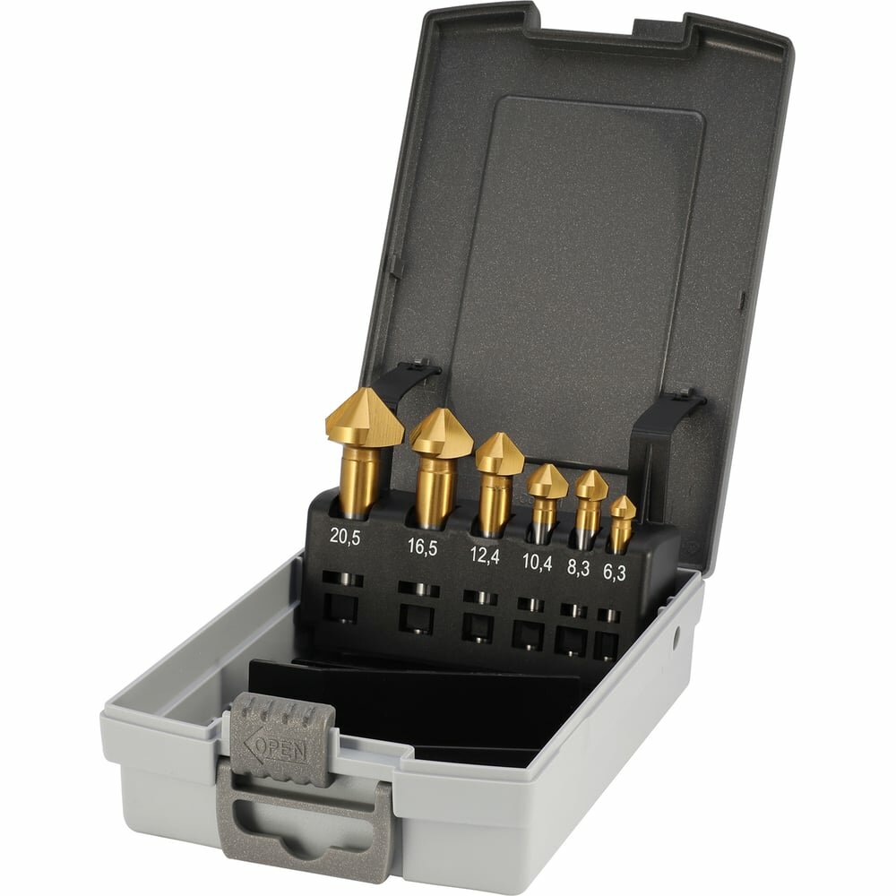 Набор зенковок H-Tools 90гр. 6.3-20.5мм 3z HSSE-Co5 TiN 6шт 795806EHT