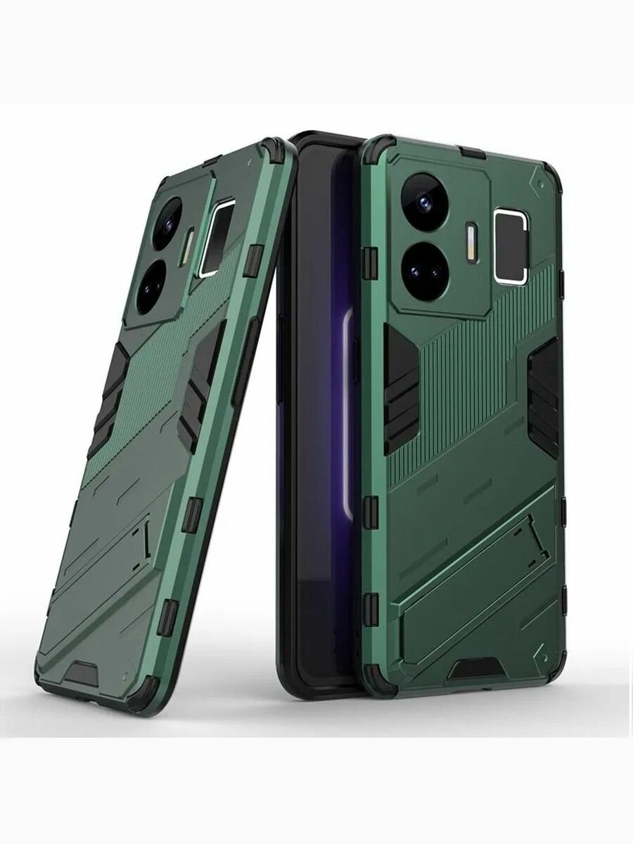 Защитный чехол "BIBERCAS" для Realme GT NEO 5 / GT3 с подставкой цвет: Зеленый