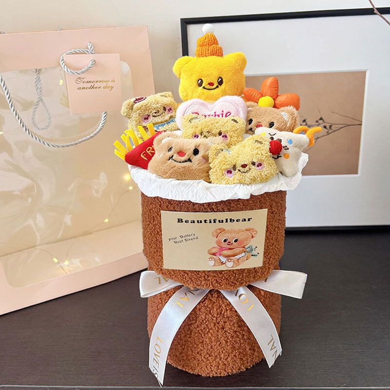 Международный женский день, 8 марта, букет из плюшевых игрушек в виде масляного медведя, мультяшные цветы, день рождения, выпускной, подарки на День святого Валентина, оптовая продажа цветов для лучшей подруги/девушки.