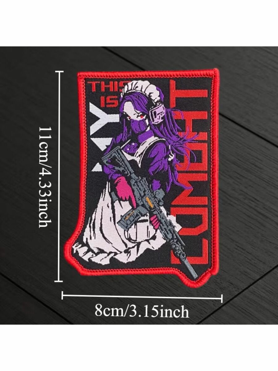 Шеврон На Липучке, "аниме-девушка" Патч, Тактическая Нашивка На Рюкзак,11*8cm