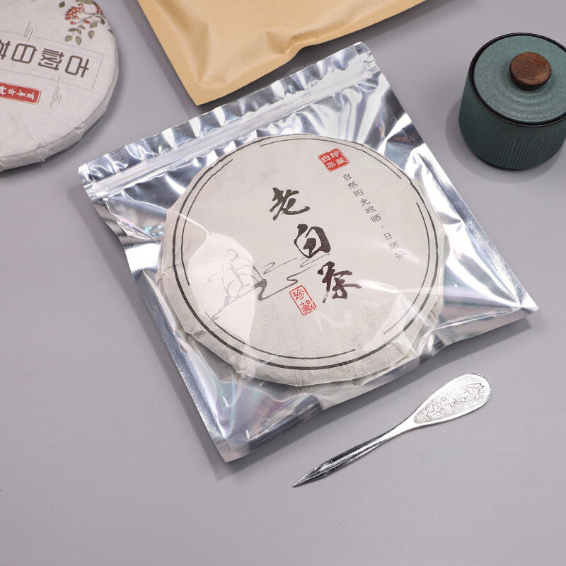 Упаковочный пакет для чайного торта из крафт-бумаги, самозакрывающийся пакет для пуэр фудинга, белый чайный торт, алюминиевый фольгированный герметичный пакет для хранения, сохраняющий свежесть