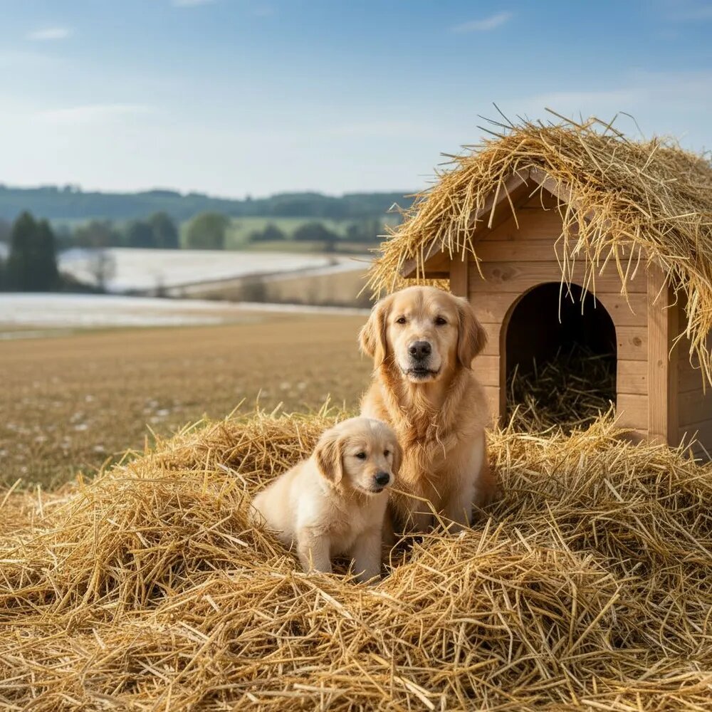 Солома для собак в будку, мульчирования, 1кг
