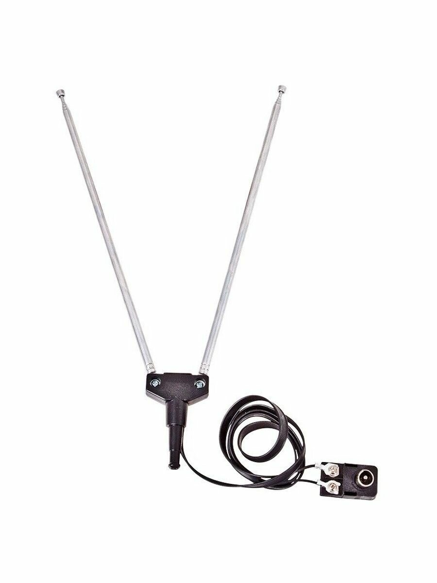 Антенна комнатная телескопическая, 4 секции, с адаптером, форма Усы