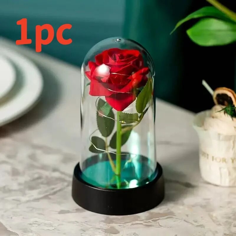 Светящаяся вечная роза красная 1pc