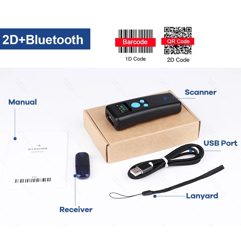 2D Bluetooth сканер штрих-кодов KMZONE