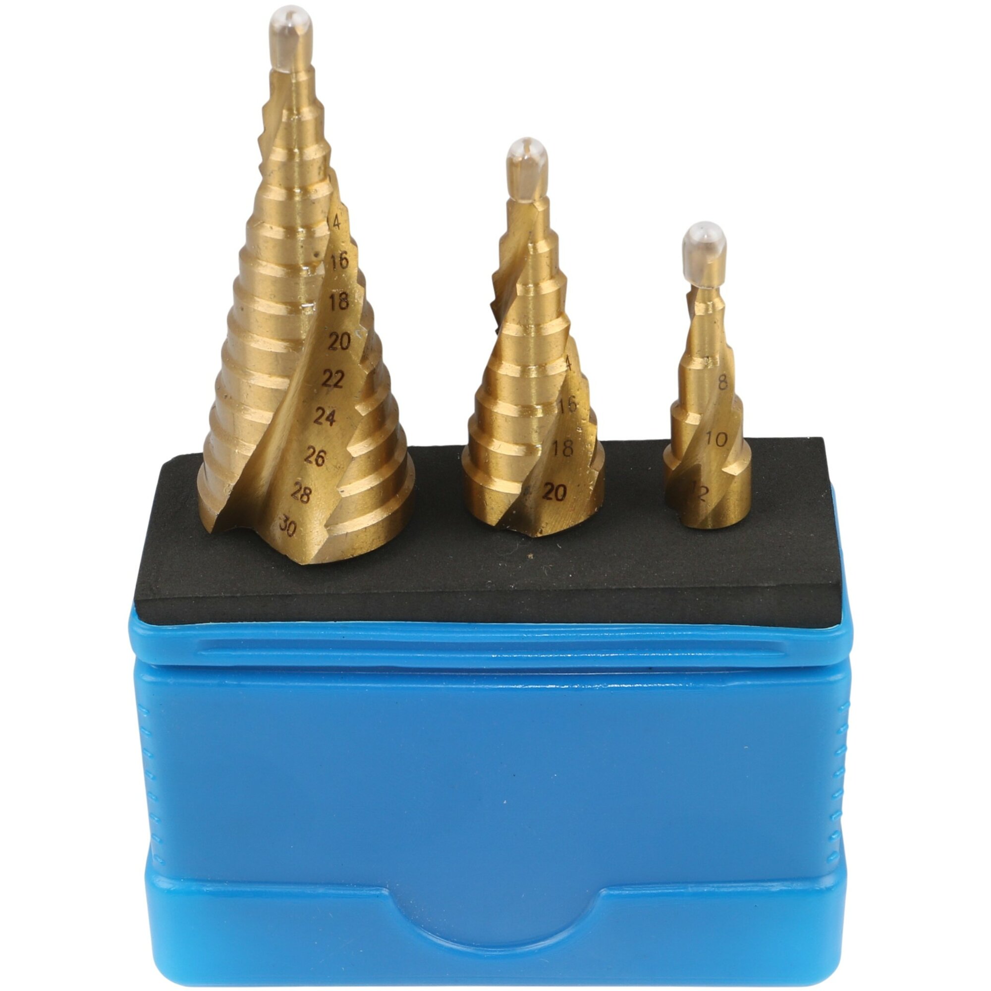 GARWIN INDUSTRIAL 102570-4-12*4-30 Набор ступенчатых сверл 4-12, 4-20, 4-30 мм, HSS, TiN, со спиральной канавкой