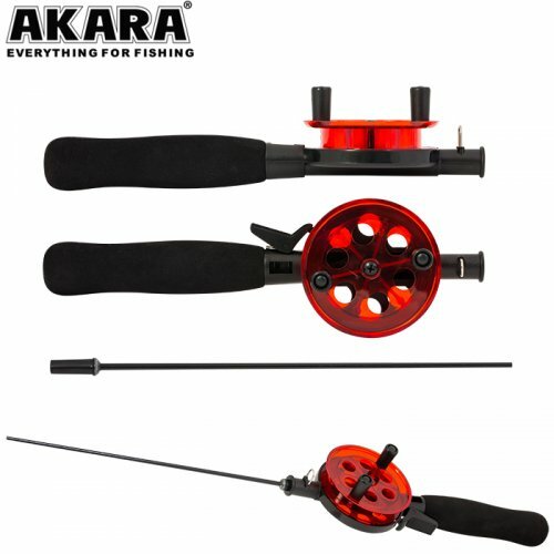 Удочка зимняя Akara неопреновая ручка 41см, катушка d.76 мм.